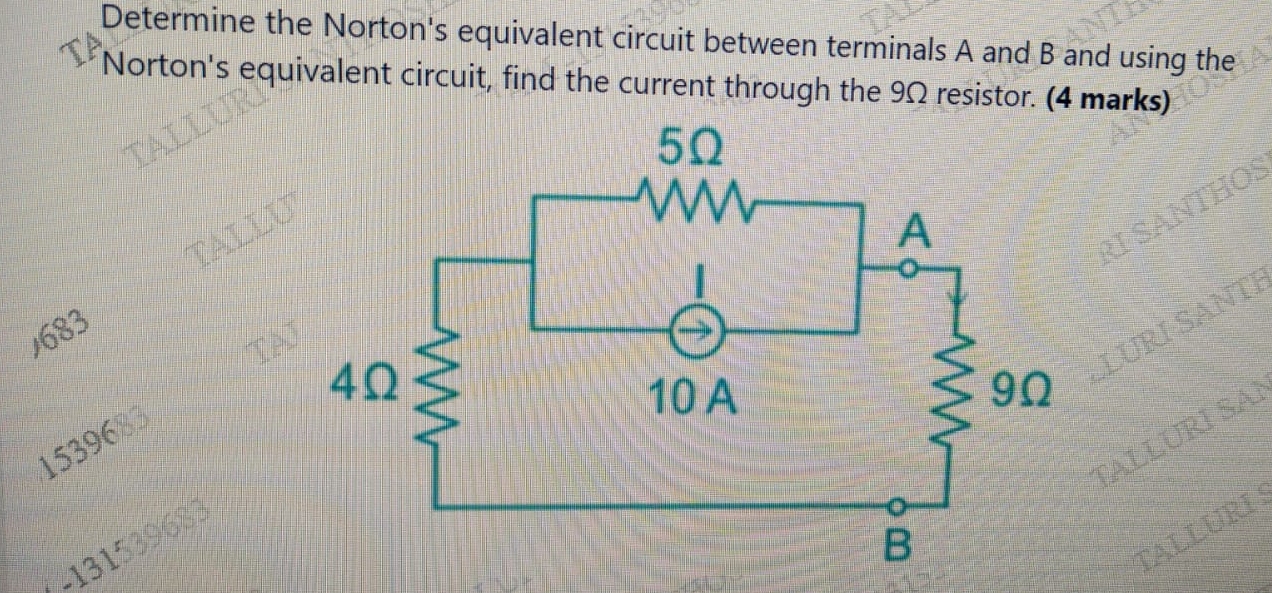 Solved Determine the Norton's equivalent circuit between | Chegg.com