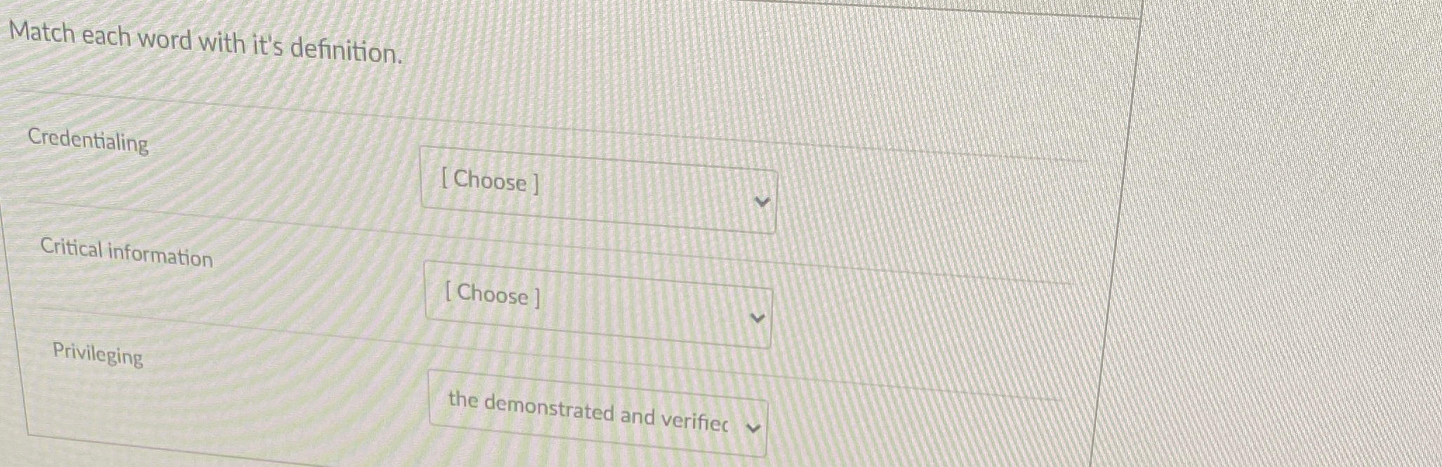 Solved Match each word with it's | Chegg.com