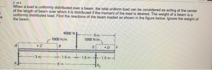 Solved 2 of 4 When a load is uniformly distributed over a | Chegg.com