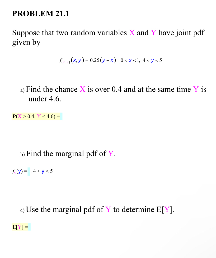 Solved PROBLEM 21.1Suppose that two random variables x ﻿and | Chegg.com