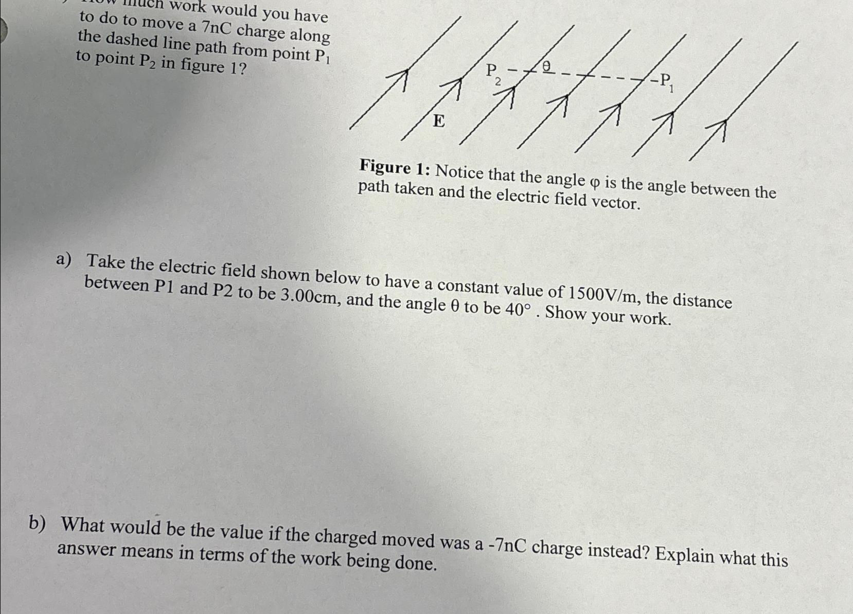 Solved to do to mork would you have the dashed a 7nC charge | Chegg.com