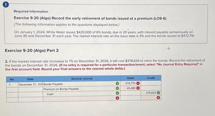 Solved Required information Exercise 9-20 (Algo) Record the | Chegg.com