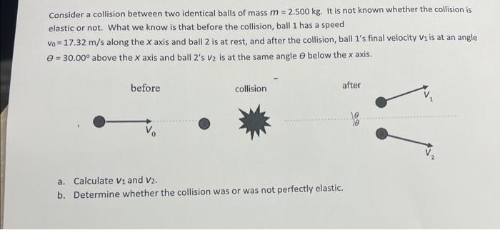Solved Consider a collision between two identical balls of | Chegg.com