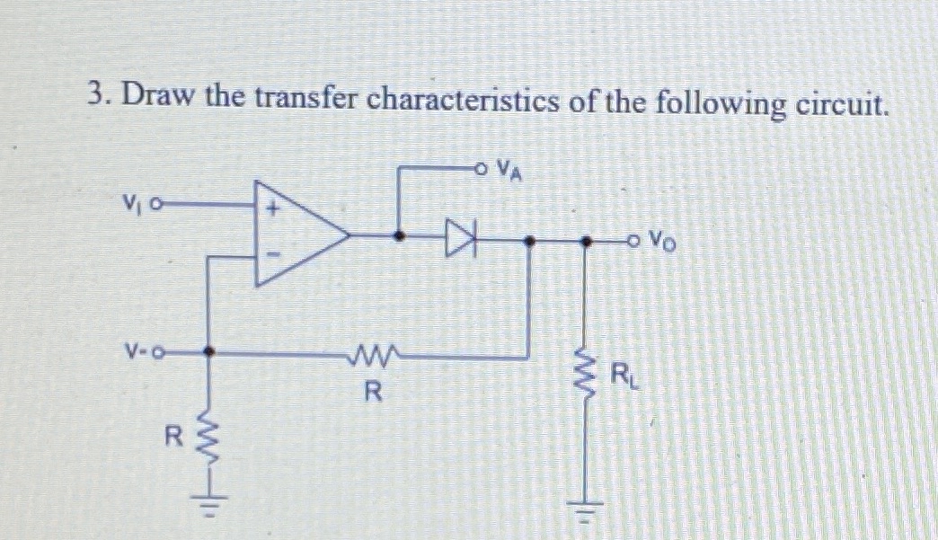 Solved Draw the transfer characteristics of the following | Chegg.com