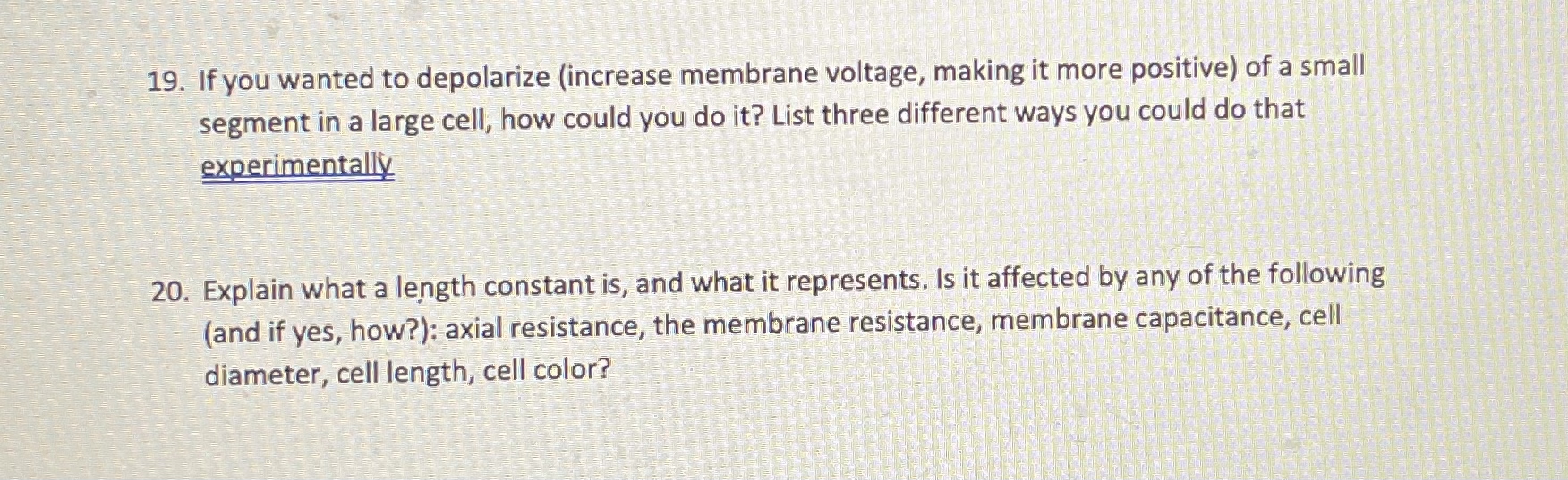 Solved If you wanted to depolarize (increase membrane | Chegg.com