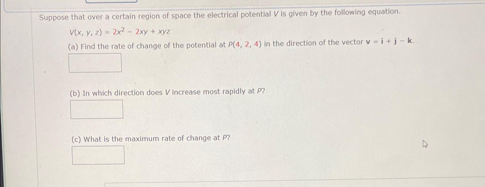 Solved Suppose that over a certain region of space the | Chegg.com