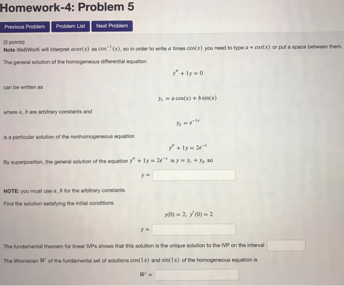 Solved Homework-4: Problem 5 Previous Problem Problem List | Chegg.com