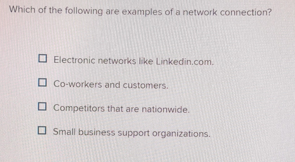 Solved Which of the following are examples of a network | Chegg.com