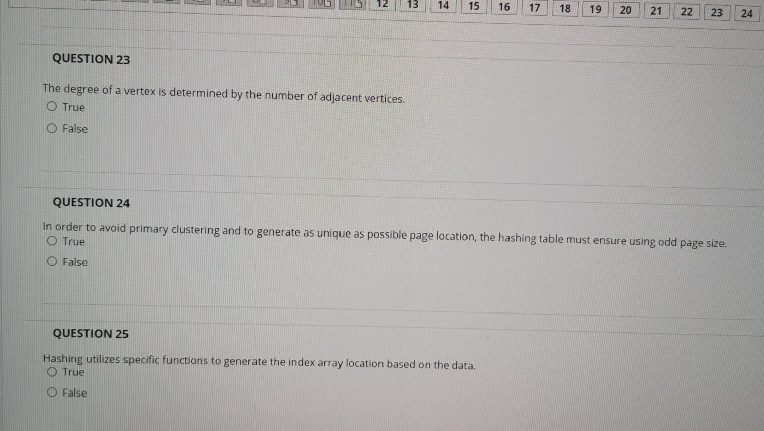 Solved 12 13 14 15 16 17 18 19 20 21 22 23 24 QUESTION 23 | Chegg.com