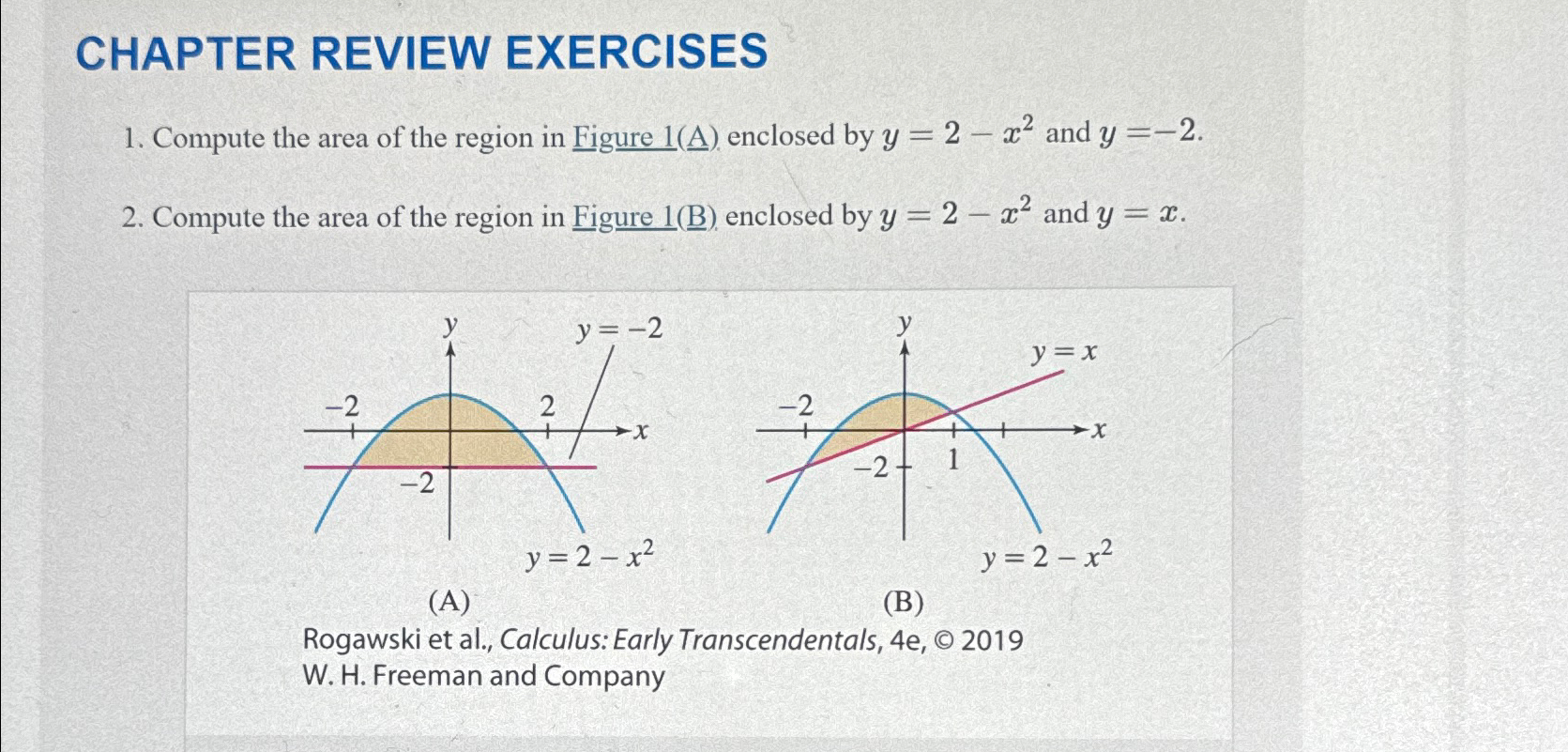 Solved CHAPTER REVIEW EXERCISESCompute the area of the | Chegg.com