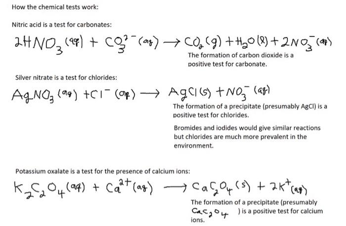 (D. Chemical Tests Test Observation 1. | Chegg.com