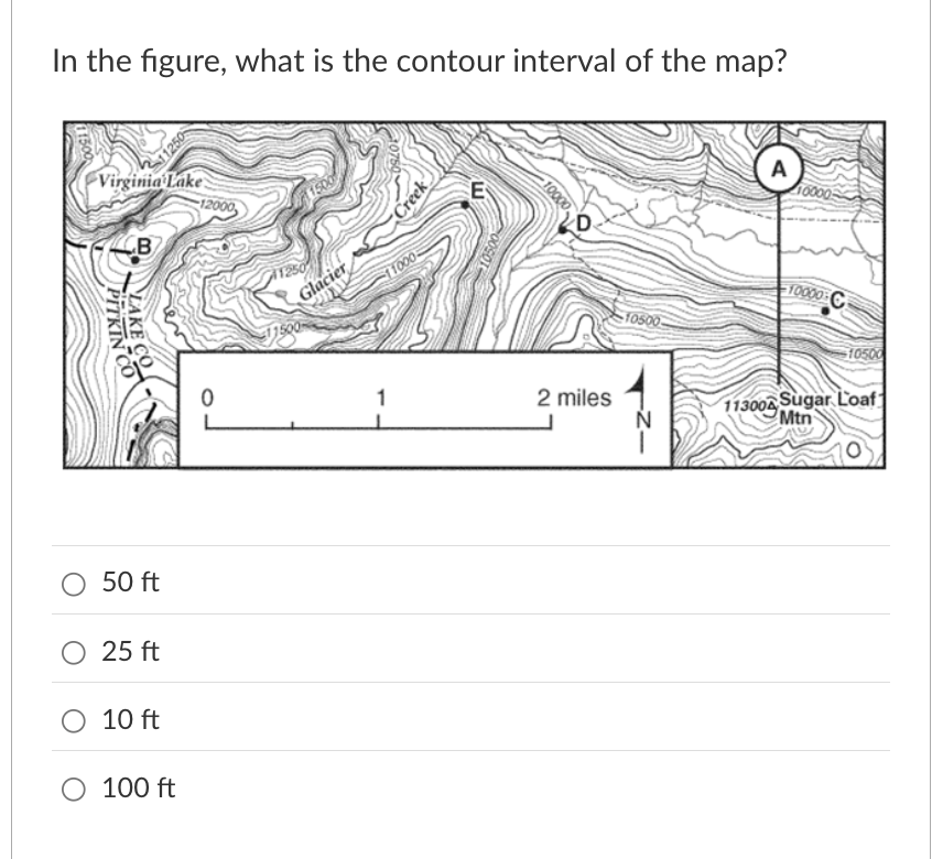 Solved In the figure, what is the contour interval of the | Chegg.com