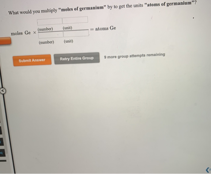 Solved What would you multiply "moles of germanium" by to | Chegg.com