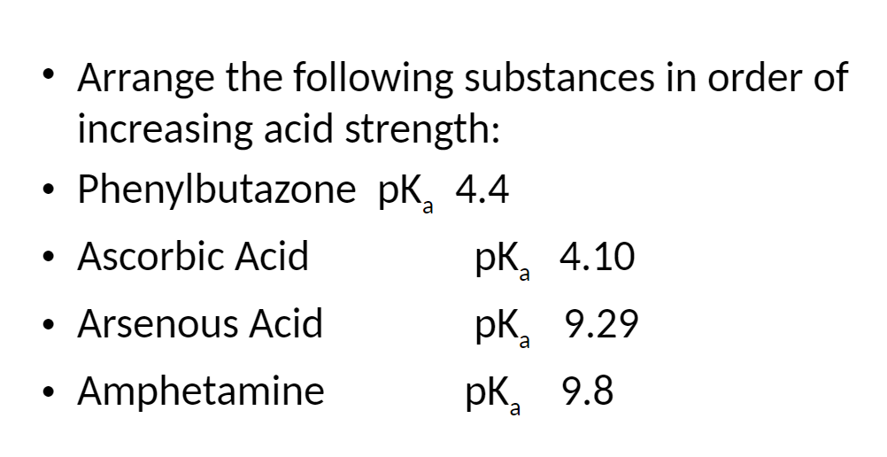 Solved Arrange the following substances in order | Chegg.com