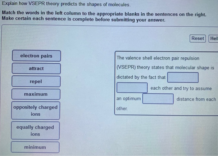 Solved Explain how VSEPR theory predicts the shapes of | Chegg.com