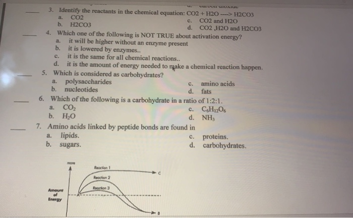 Solved c. 3. Identify the reactants in the chemical | Chegg.com