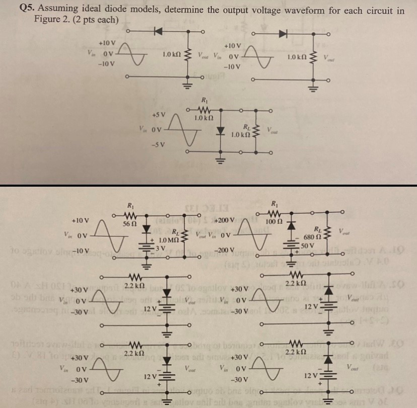 Solved All the circuits in question five please and thank | Chegg.com
