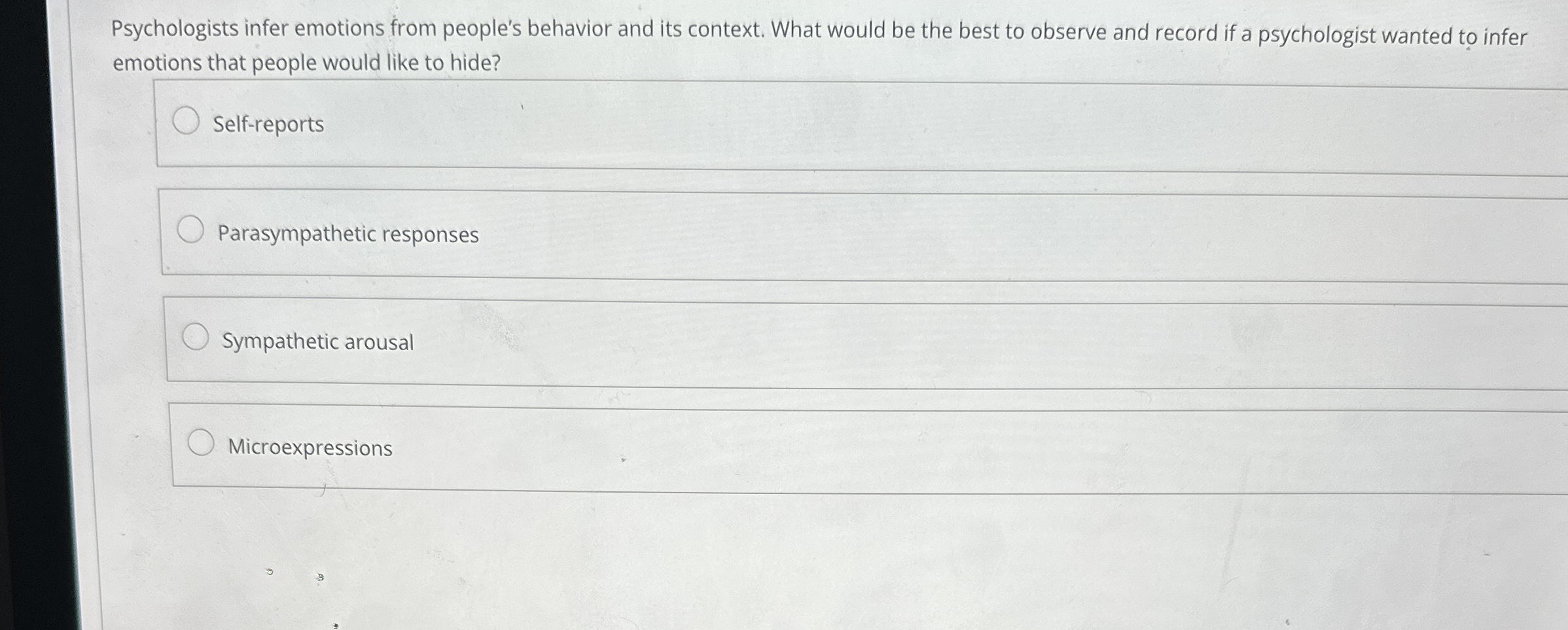 Solved Psychologists infer emotions from people's behavior | Chegg.com