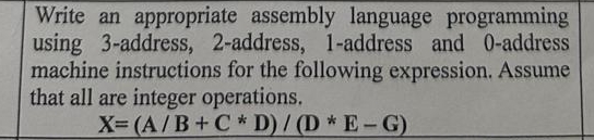 Solved Write an appropriate assembly language programming | Chegg.com