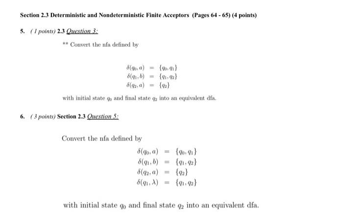 Solved Section 2 3 Deterministic And Nondeterministic Finite