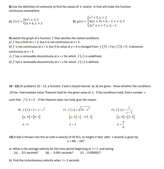 Solved 8 Use The Definition Of Continuity To Find The