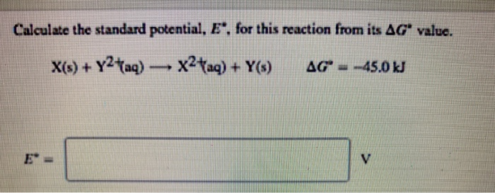 Solved Calculate the standard cell potential, Ecell for the | Chegg.com