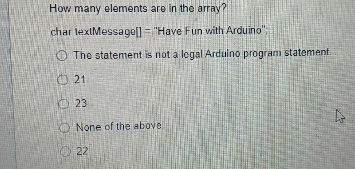 Solved How many elements are in the array? char | Chegg.com