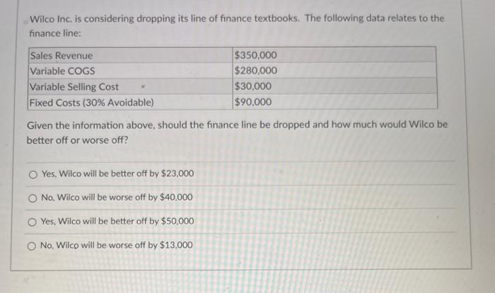 Solved Wilco, Inc. has the following reported results from | Chegg.com