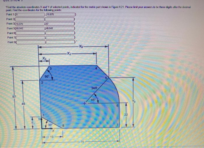 Solved Find the absolute coordinates X and Y of selected | Chegg.com