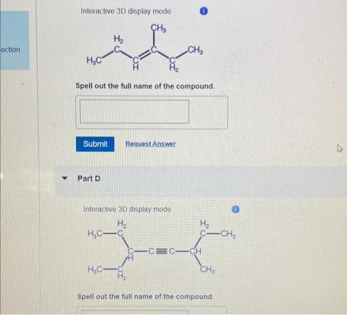 Solved Interactive 3D display mode What are the IUPAC names | Chegg.com