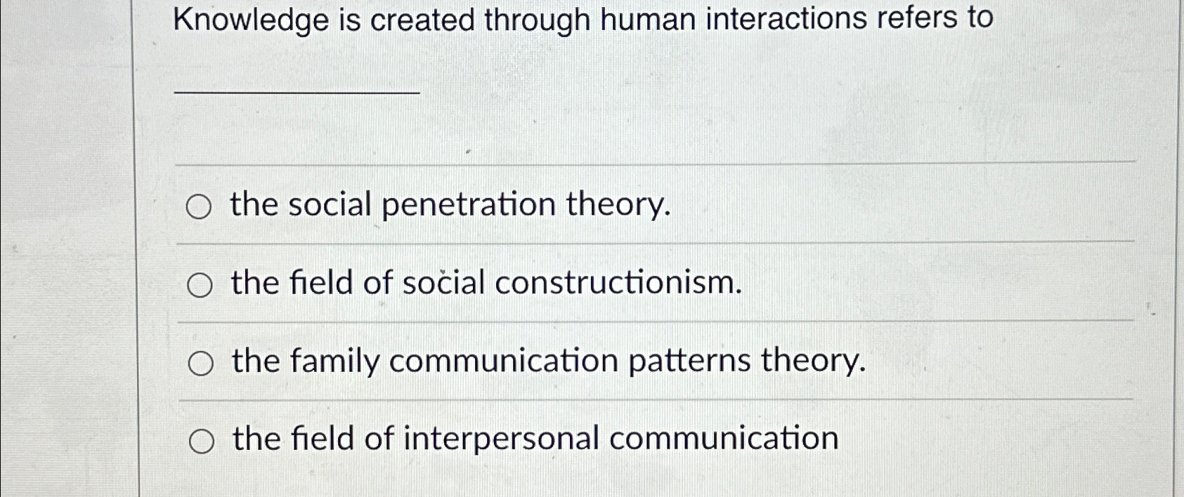 Solved Knowledge is created through human interactions | Chegg.com