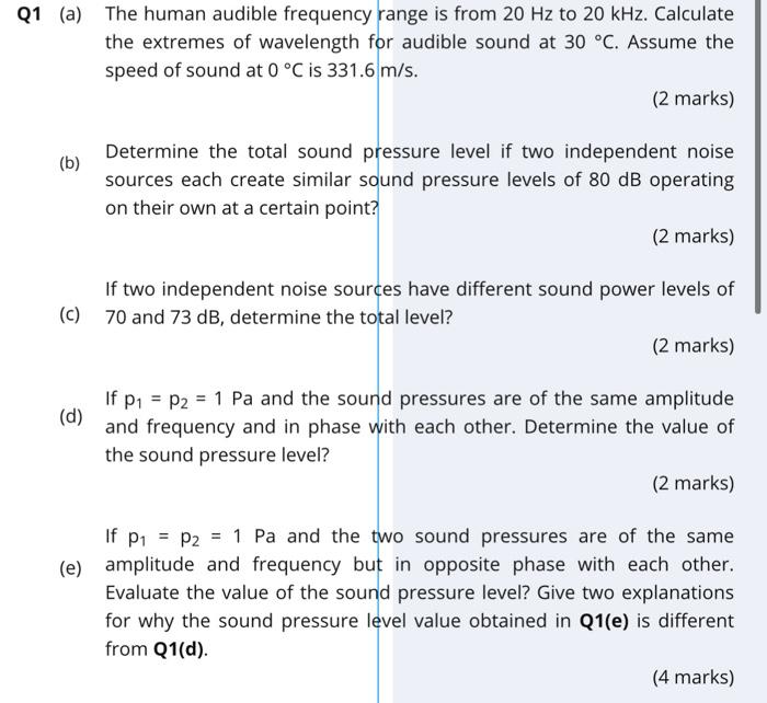 (a) The human audible frequency range is from 20 Hz | Chegg.com