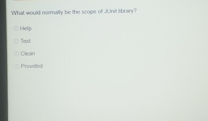 Solved What would normally be the scope of JUnit | Chegg.com