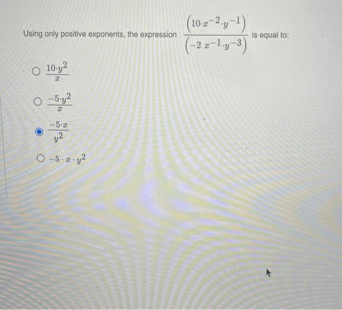 Solved Using only positive exponents, the expression | Chegg.com