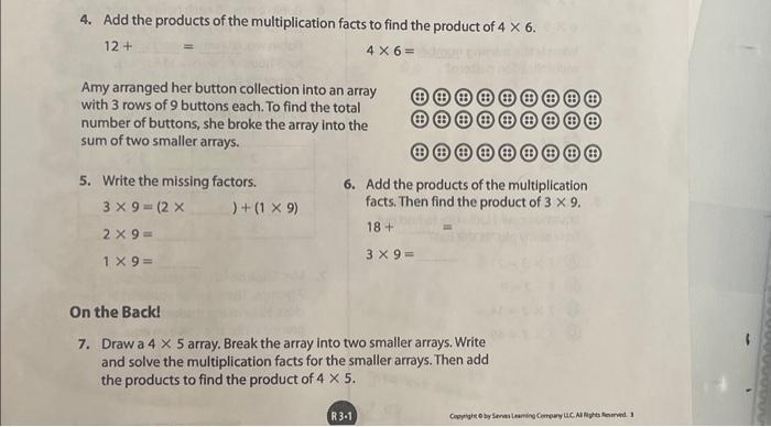 Solved 4. Add the products of the multiplication facts to | Chegg.com