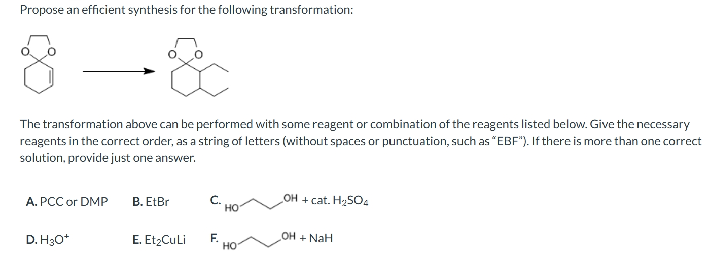 Solved Propose an efficient synthesis for the following | Chegg.com