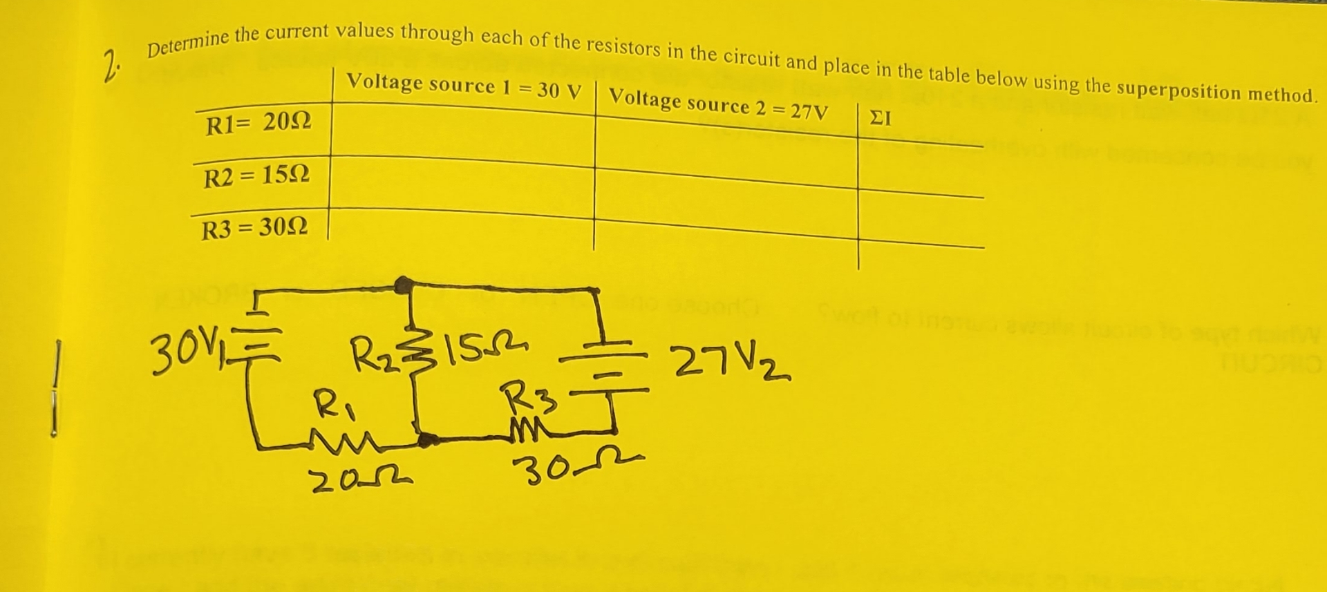 Solved Determine the current values through each of the | Chegg.com