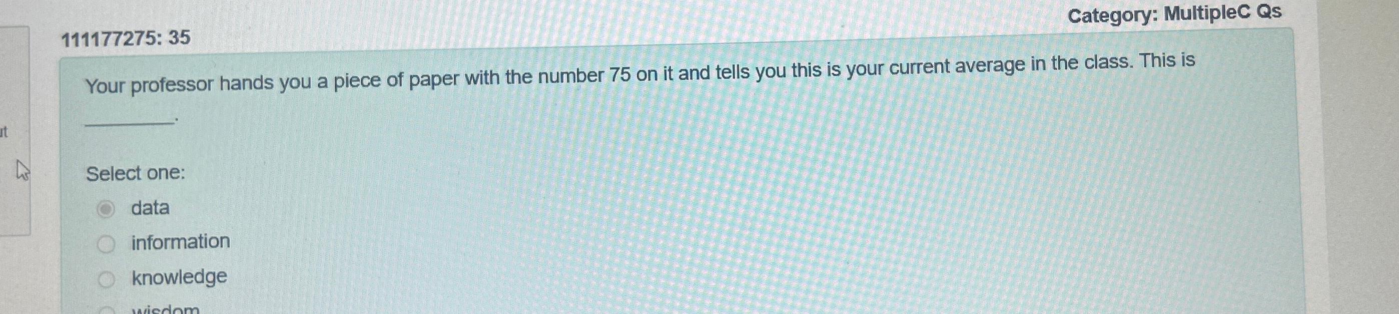Solved 111177275: 35Category: MultipleC QsYour professor | Chegg.com