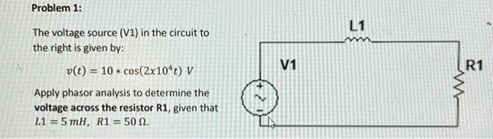 Solved The voltage source (V1) in the circuit to the right | Chegg.com