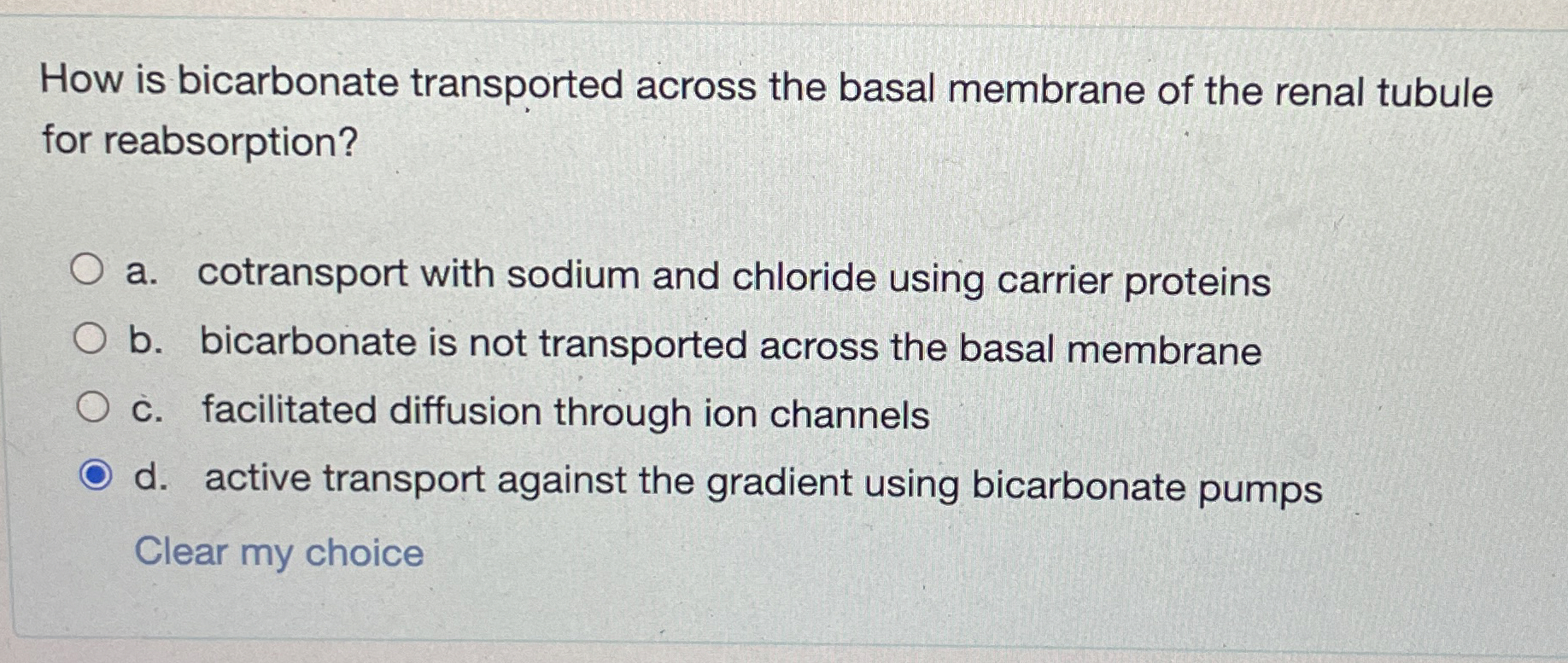 Solved How is bicarbonate transported across the basal | Chegg.com