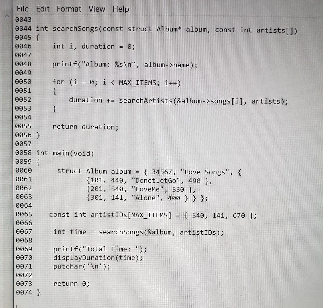 Solved File Edit Format View Help 0001 #include 0002 0003 | Chegg.com