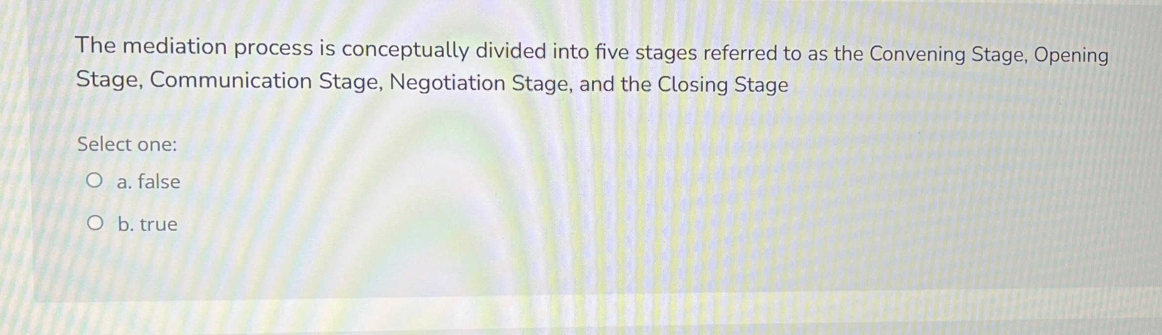 Solved The mediation process is conceptually divided into | Chegg.com