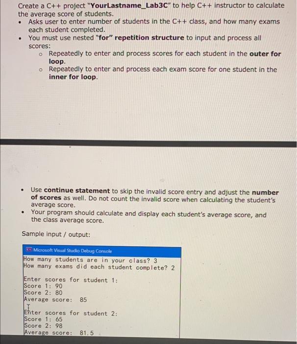 Solved Create a C++ project "YourLastname_Lab3C" to help C++ | Chegg.com