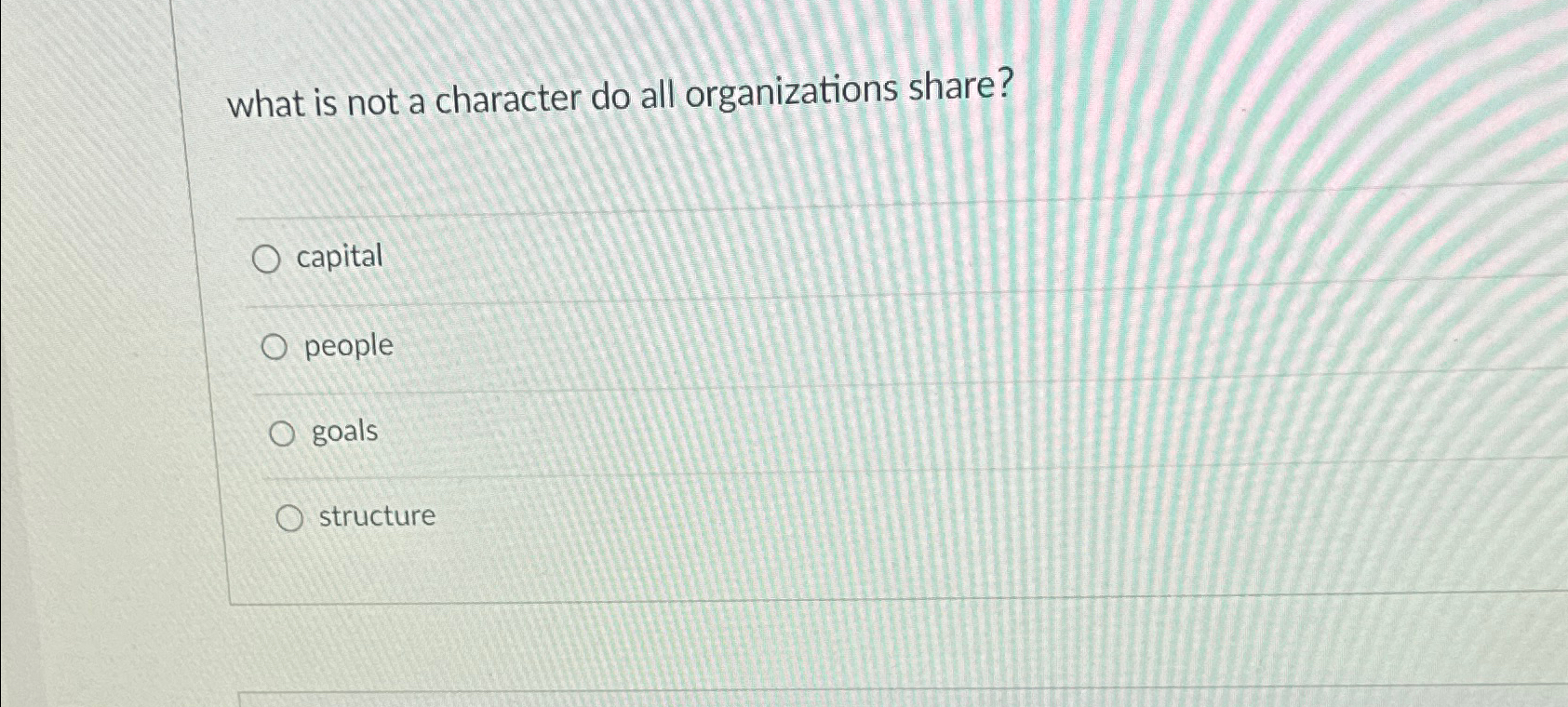 Solved what is not a character do all organizations | Chegg.com