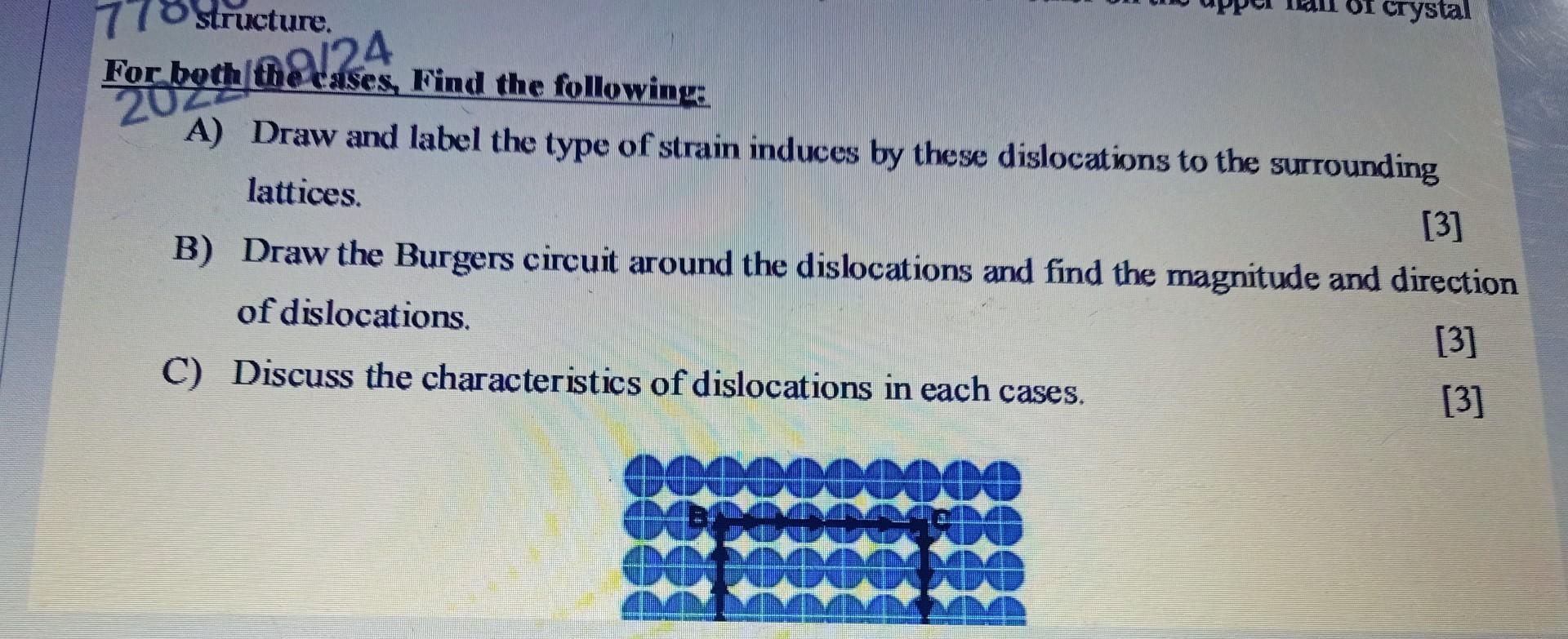 In the following perfect 2D copper crystal figure | Chegg.com