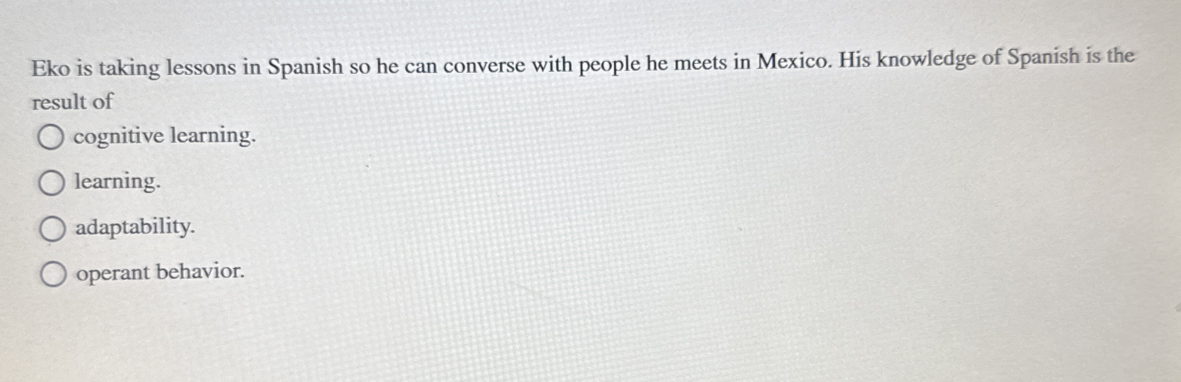 Solved Eko is taking lessons in Spanish so he can converse | Chegg.com