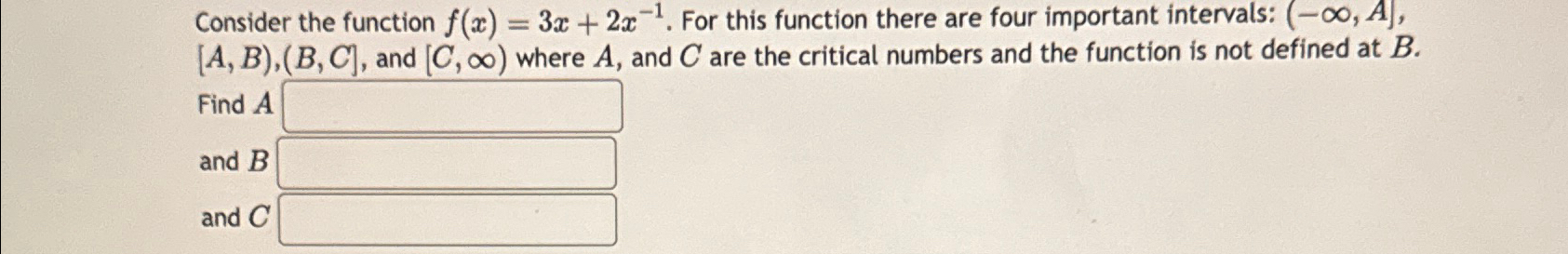 Solved Consider the function f(x)=3x+2x-1. ﻿For this | Chegg.com