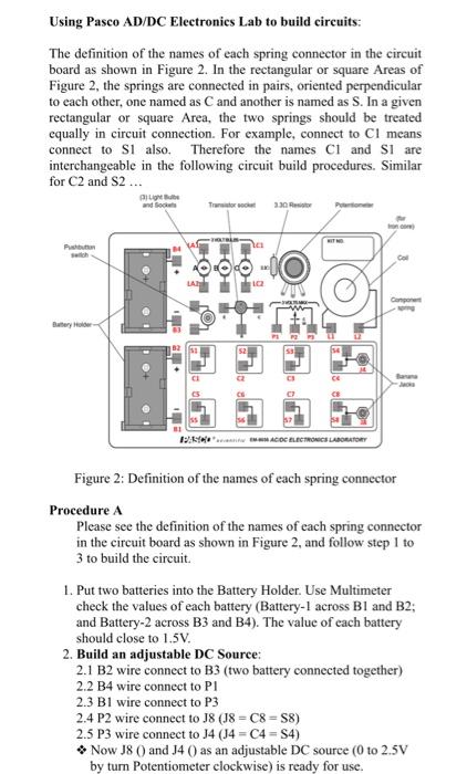 Using Pasco AD/DC Electronics Lab to build circuits: | Chegg.com