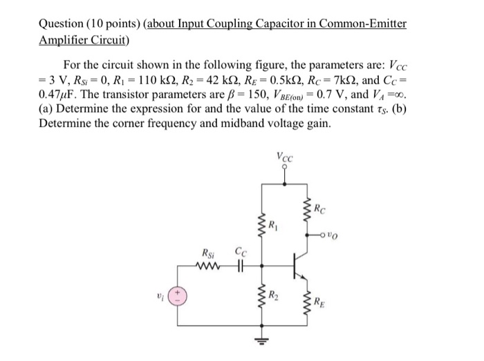 Solved Question (10 points) (about Input Coupling Capacitor | Chegg.com