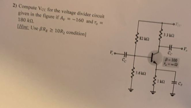 Solved Compute VCC for the voltage divider circuit ﻿given | Chegg.com